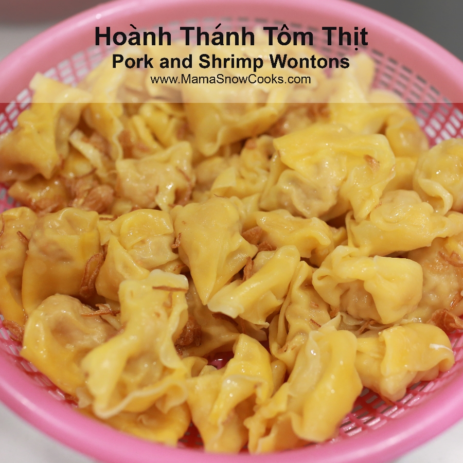 Pork and Shrimp Wontons – Hoành Thánh Tôm Thịt – Mama Snow Cooks and More